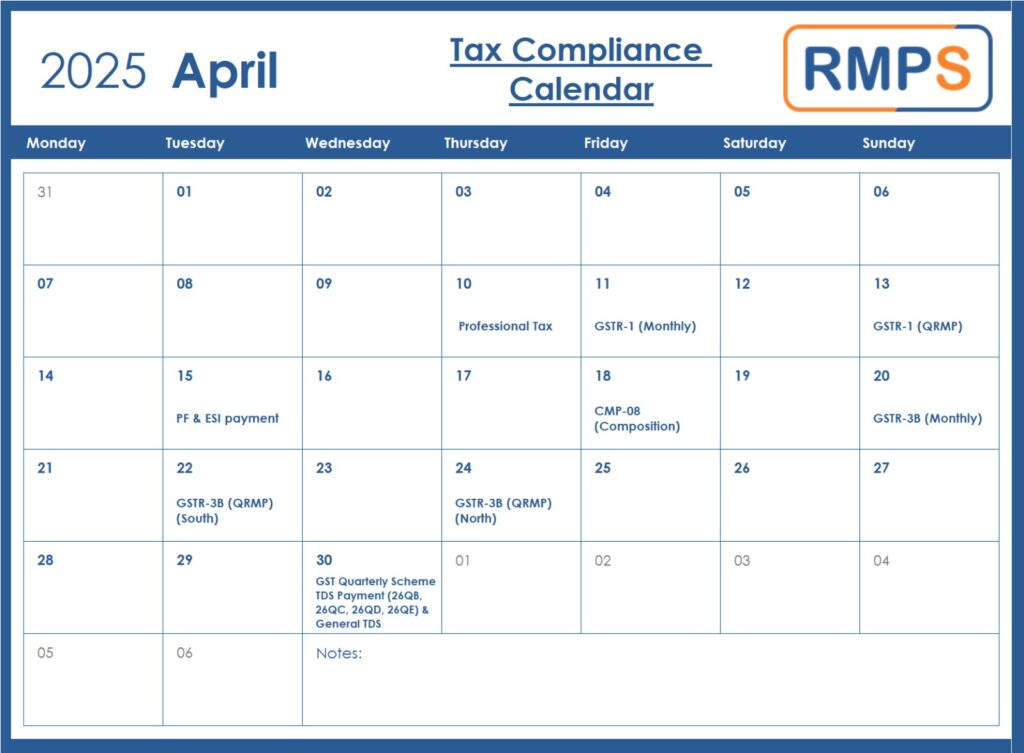 Tax Compliance Calendar – April 2025: Key Deadlines You Must Not Miss ...